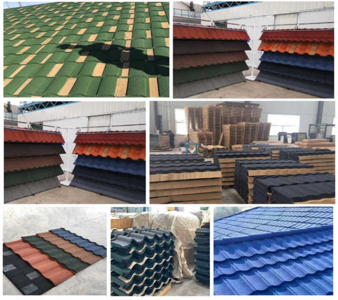 Aluminum-Zinc Steel Roofing Bond Classic Stone Coated Metal Roof Tile ...